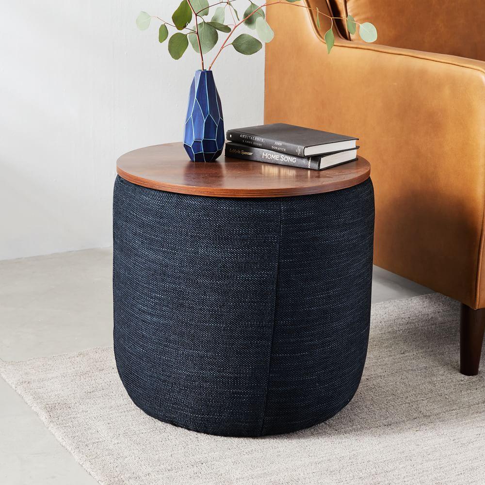 Upholstered Storage Base Ottoman Small West Elm UK